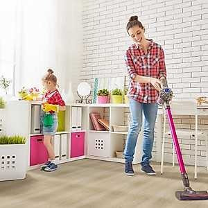 Sasylvia 48 Pcs Peel and Stick Floor Tile Wood Grain Vinyl Flooring Self Adhesive Waterproof Bathroom Floor Tile for Living Bedroom Kitchen Floor, 12 x 12 Inch(Light Yellow, Elegant Style)