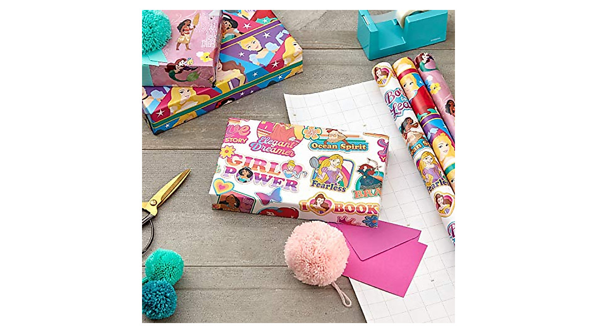 Disney Princess Wrapping Paper 3-Pack - Perfect for Gifts & Celebrations