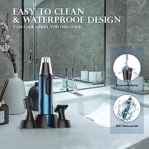 AREYZIN Ear and Nose Hair Trimmer for Men and Women Professional USB Rechargeable Nose Trimmer Nose Clippers Eyebrow Facial Hair Trimmer Body Grooming Kit IPX7 Waterproof Dual Edge Blades