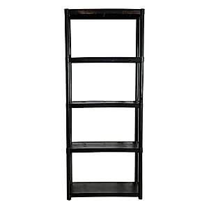 Juggernaut Storage 30"W x 14"D x 70"H 4-Shelf Resin Shelving Unit, 600 lb Capacity Black