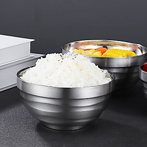 BESTonZON 2pcs Stainless Steel Double Walled Insulated Bowl Stainless Steel Bowl Vacuum Insulated Bowl Double- Layer Bowls