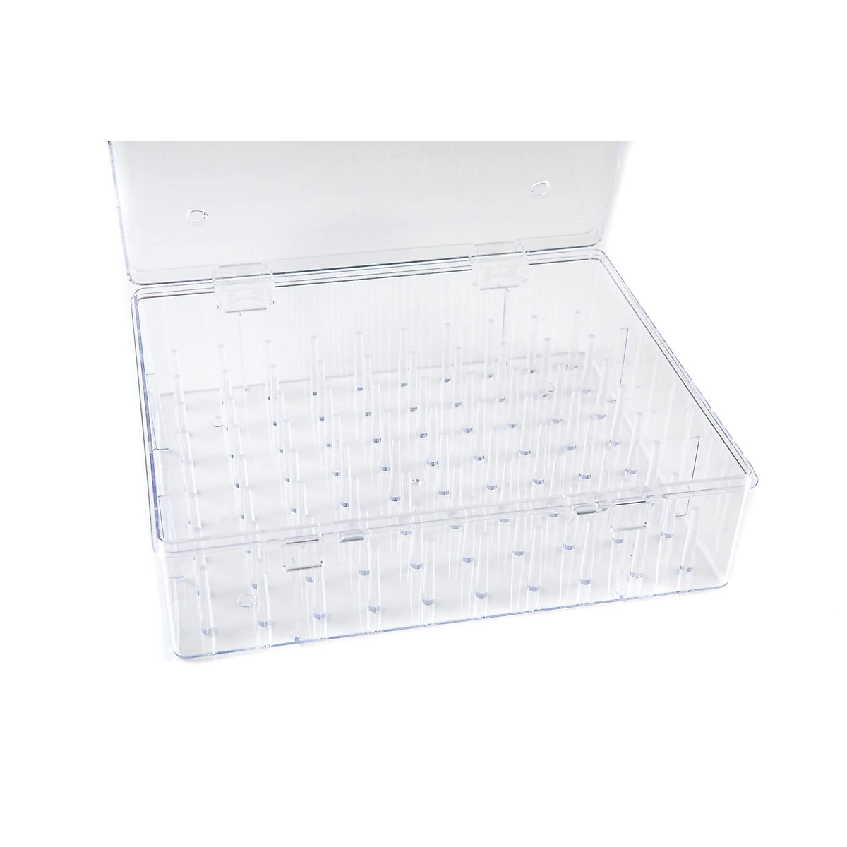 The Quilted Bear Modern Stackable Clear Acrylic Thread Box, 80 Spool Storage - Sewing Organizer