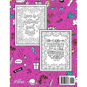 Inspirational & Motivational Bible Verse Coloring Book for Girls: Over 35 Beautiful Lettering Designs of Quotes and Verses of the Scripture for Ages 9-14 Years Old