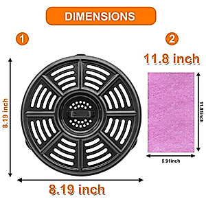 4QT Air Fryer Grill Pan for Ninja AF100 to AF150 Air Fryers, Upgraded 8.2IN Air Fryer Grill Crisper Plate Grate for Ninja FD401 Foodi Pressure Foodi OP300 to OP500, Nonstick, Dishwasher Safe