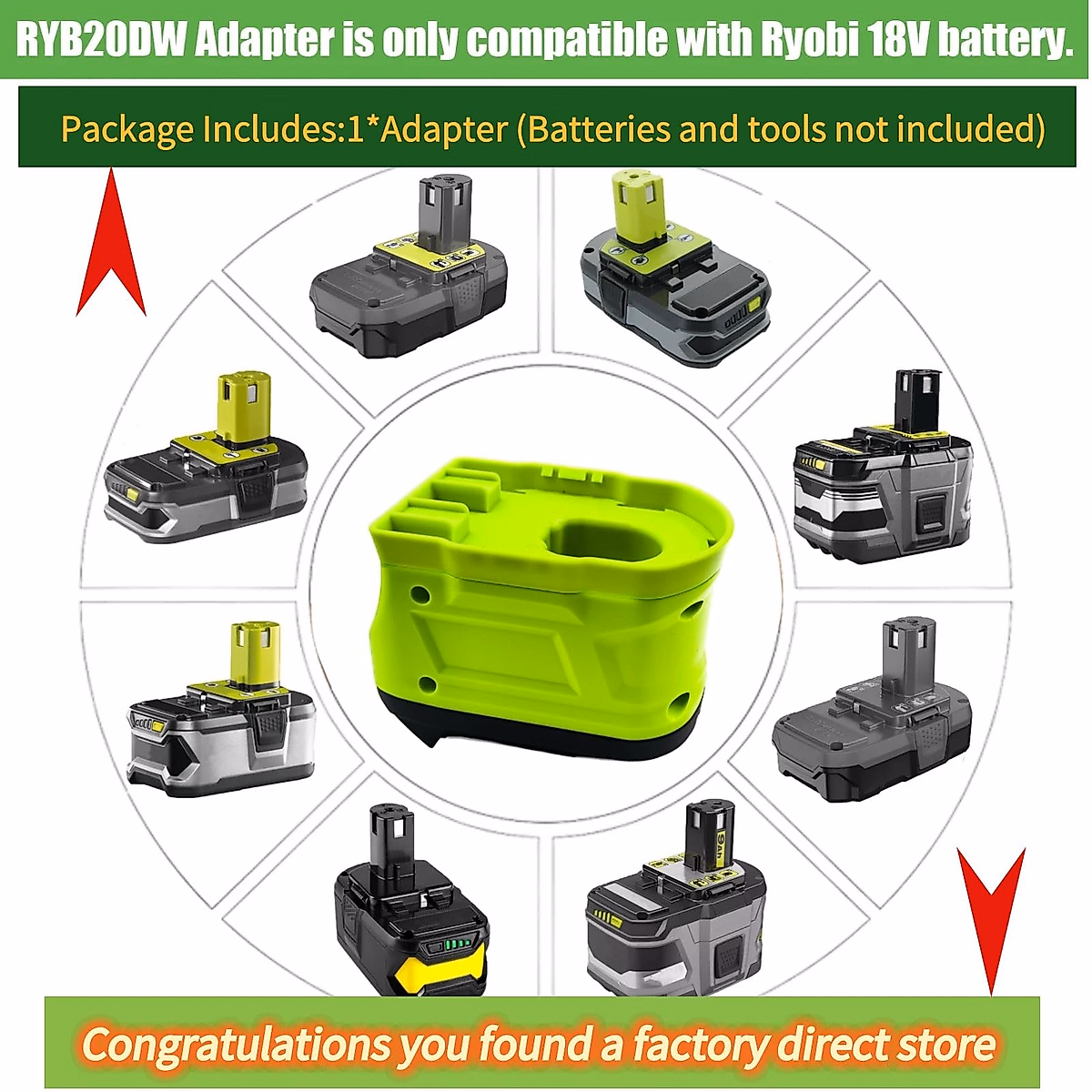 for Ryobi for Dewalt Battery Adapter Converter,Replacement for Dewalt 20V Battery,for Dewalt 20V Cordless Power Tool Adaptor,Work for DEWALT 20V MAX Cordless Drill/Impact Driver Cordless Tool