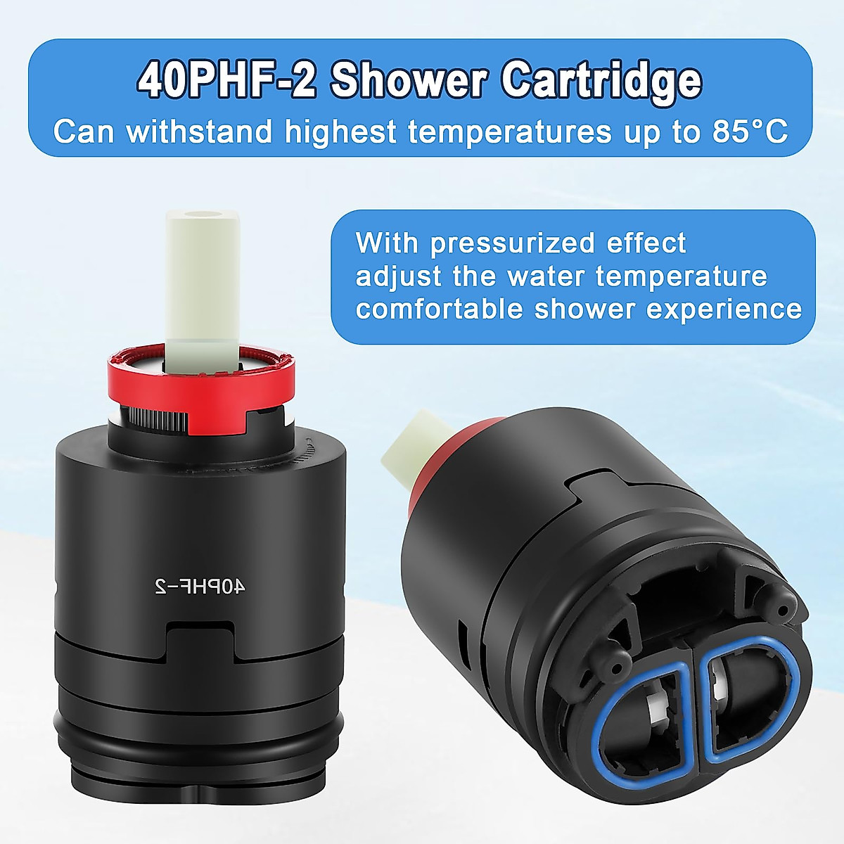 40PHF-2 Pressure Balance ​Cartridg, 40mm Shower Faucet Cartridge Replacement, Compatible with Tub/Shower Faucet Valve