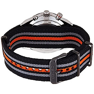 SEIKO SSB403 Watch for Men - Essentials Collection - Quartz Chronograph, Tachymeter, Gray Dial with Metallic and Orange Accents, Racing Stripe Strap, and Water-Resistant to 100m