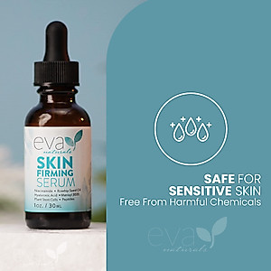 Eva Naturals Skin Firming Serum with Niacinamide and Hyaluronic Acid, 1 oz