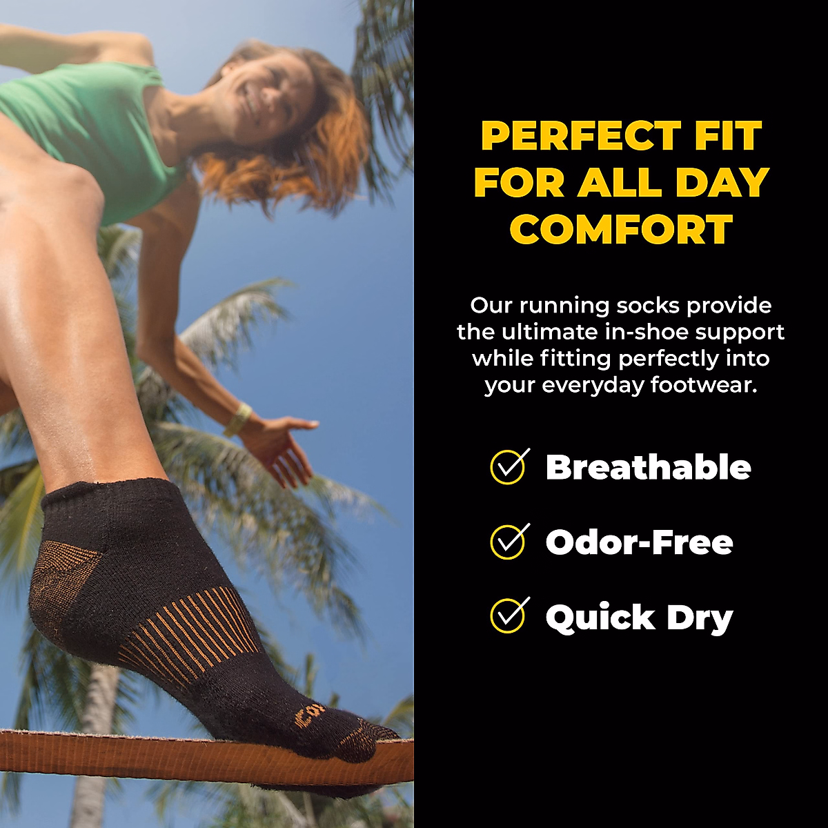 CopperJoint Ankle Compression Socks For Women & Men - Copper Infused Compression Ankle Socks, Low Cut Compression Socks With Arch Support For Women & Men, Black Copper Relief Socks, Small-Medium