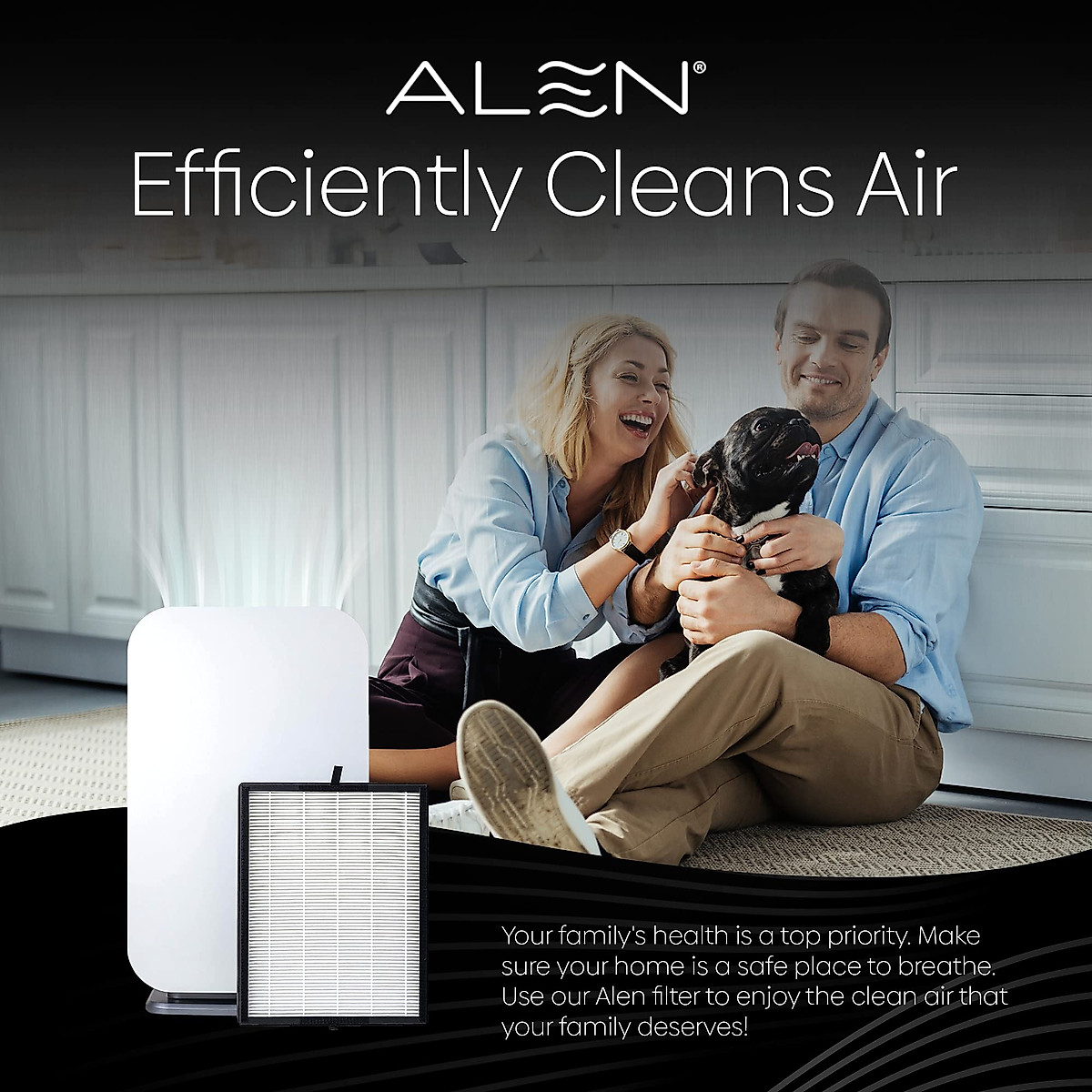Alen Air Filter FL40-H VOC/Smoke Replacement HEPA Filter for BreatheSmart 45i & Flex Air Purifier-Captures Allergens & Mold + VOCs & Smoke (1 Filter)