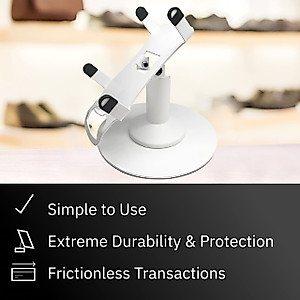 Discount Credit Card Supply DCCStands PAX A80 Freestanding Swivel and Tilt Low Profile 4" Terminal Stand with Round Plate, White