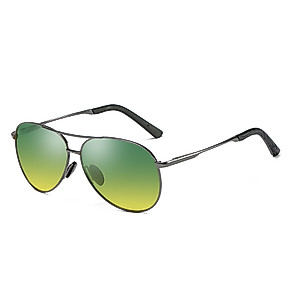FEISEDY Night Driving Glasses Night Vision Aviator Anti Glare Eyewear for Men Women B2294