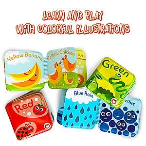 BabyBibi Floating Baby Bath Books for Baby. Kids Learning Bath Toys. Waterproof Bathtime Toys for Toddlers. Kids Educational Infant Bath Toys. (Set of 4: Color Recognition Bath Books)