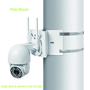 Medium Size External Corner Wall Mount Iron Plate Vertical Bracket for PTZ CCTV Surveillance Camera Metal Holder White