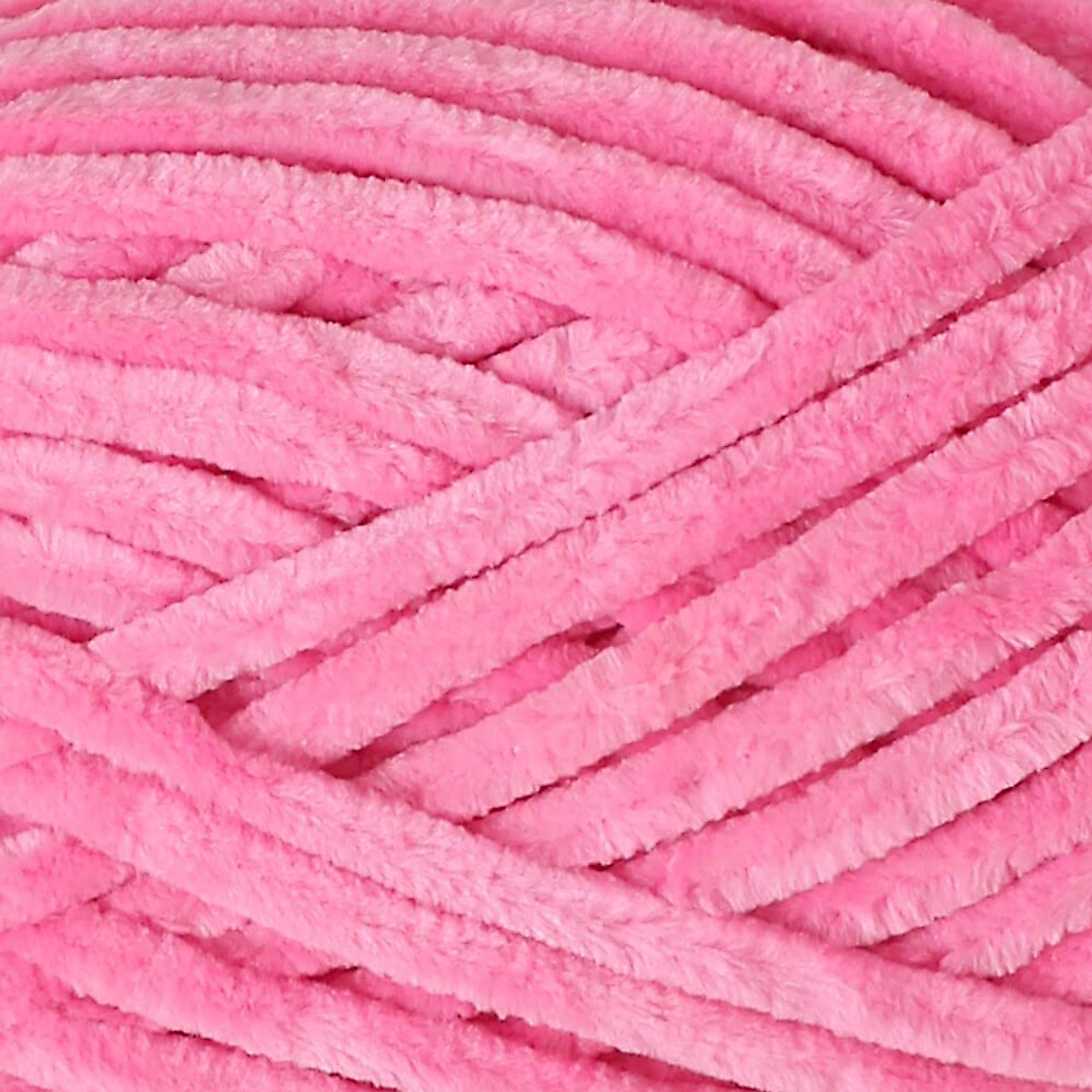 2 Skein La Mia Mellow Velvet Chenille Yarn for Knitting and Crocheting Baby Clothes, Blankets and Accessories, 100% Polyester, 100 gr (3.5 oz) / 115 m (125 Yards), Super Bulky, Dark Pink - 948