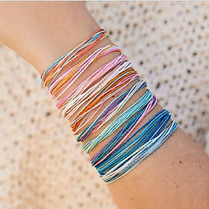 Pura Vida Bracelets Pack Spring Break Friendship Bracelet Pack - Set of 10 Stackable Bracelets for Women, Cute Bracelets for Teen Girls, Beach Bracelet & Accessories for Teens - 10 String Bracelets