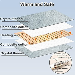 Heating Pad for Back Pain Relief, Electric Heating Pads for Cramps/Neck/Waist/Shoulder with 6 Heat Settings 4 Timers and Auto-Off,Moist & Dry Heat Optionf(33"x17",Sliver Gray)