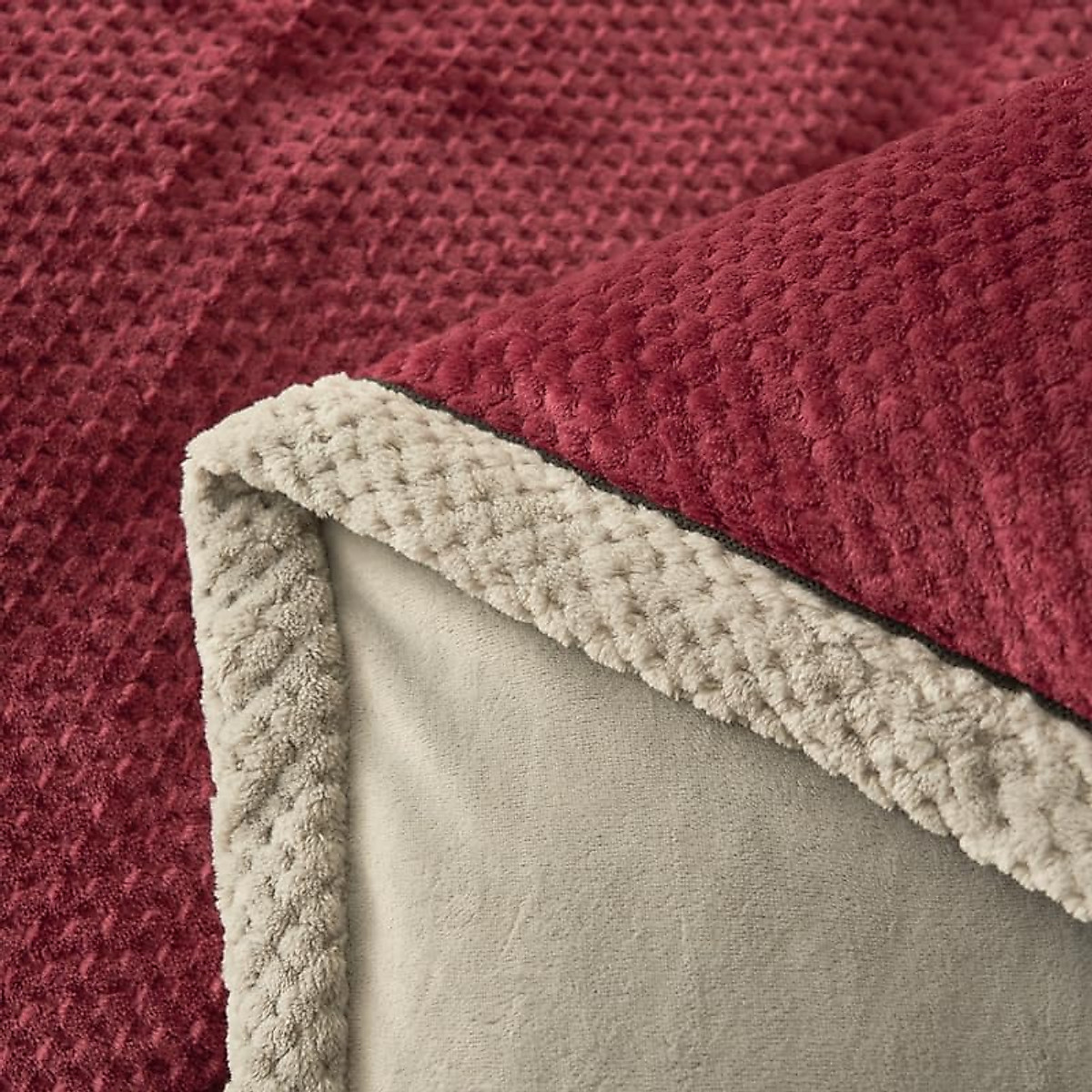 Fluffy Comforter Cover Set - Winter Duvet Cover Full Size, Red Plush Quilt Cover, 3 Pieces,1 Duvet Cover (80"x90") with Zipper Closure & 2 Pillow Shams, Comforter Not Include (Full (80"x90"), 03)