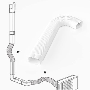 Cestluck 3'' Width Flexible Duct, Mini Split Line Set Cover Accessories for Mini Split AC & Central AC