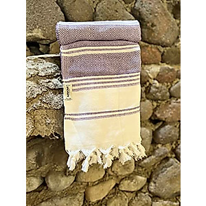 Aegean Turkish Beach Towel (41 x 68 inch) for Adult - Soft Touch, 100% Cotton - Quick Dry Bath Towels with Amazing Colors - Unique Turkish Towels for Bathroom, SPA, Yoga Peshtemal-Lilac