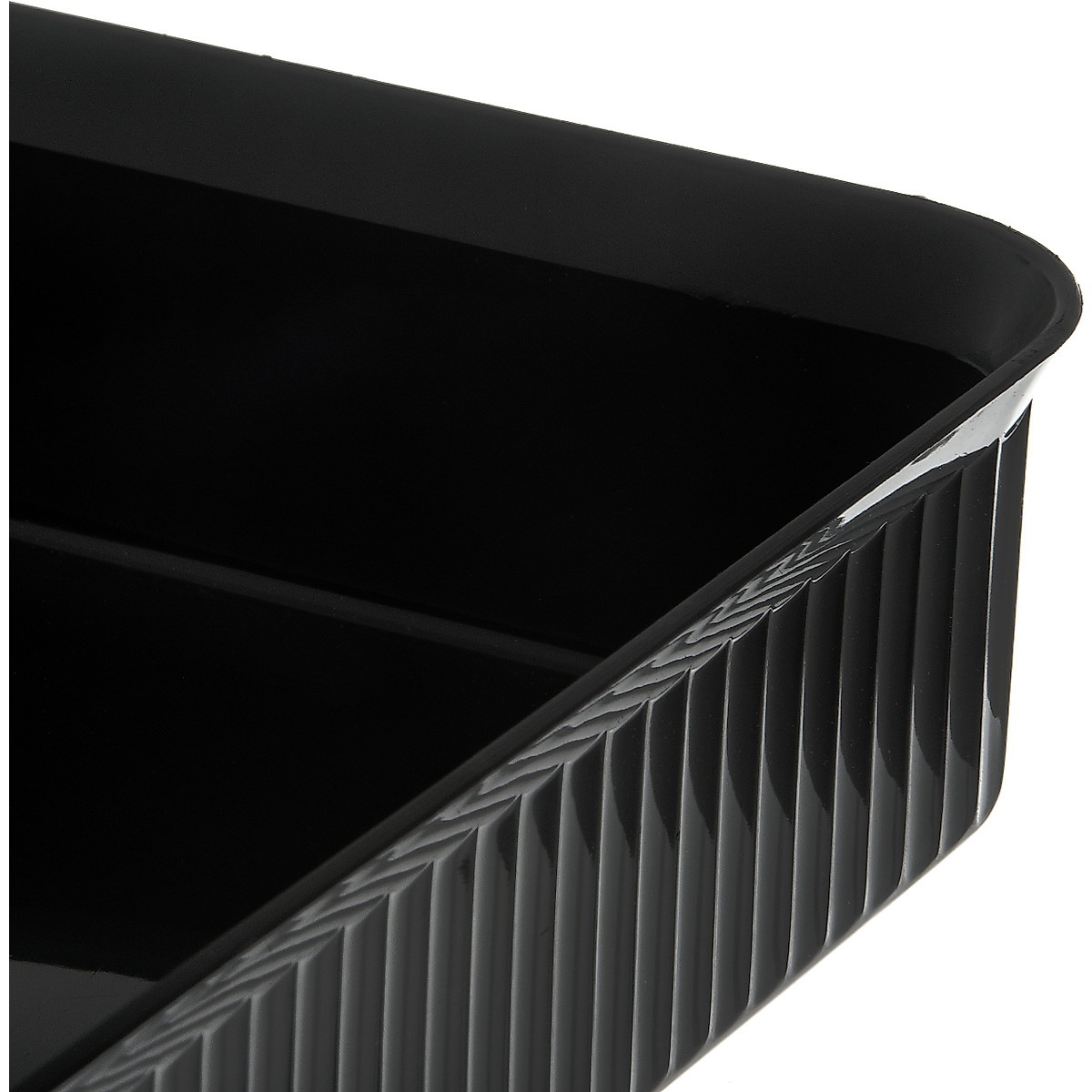 CFS Deliware Rectangular Deli Crock, Serving Food Pan for Restaurant, Polypropylene, 10 lb. Capacity, 10 lb., 3" H x 10.25" W x 12.43" L, Black (Pack of 6)