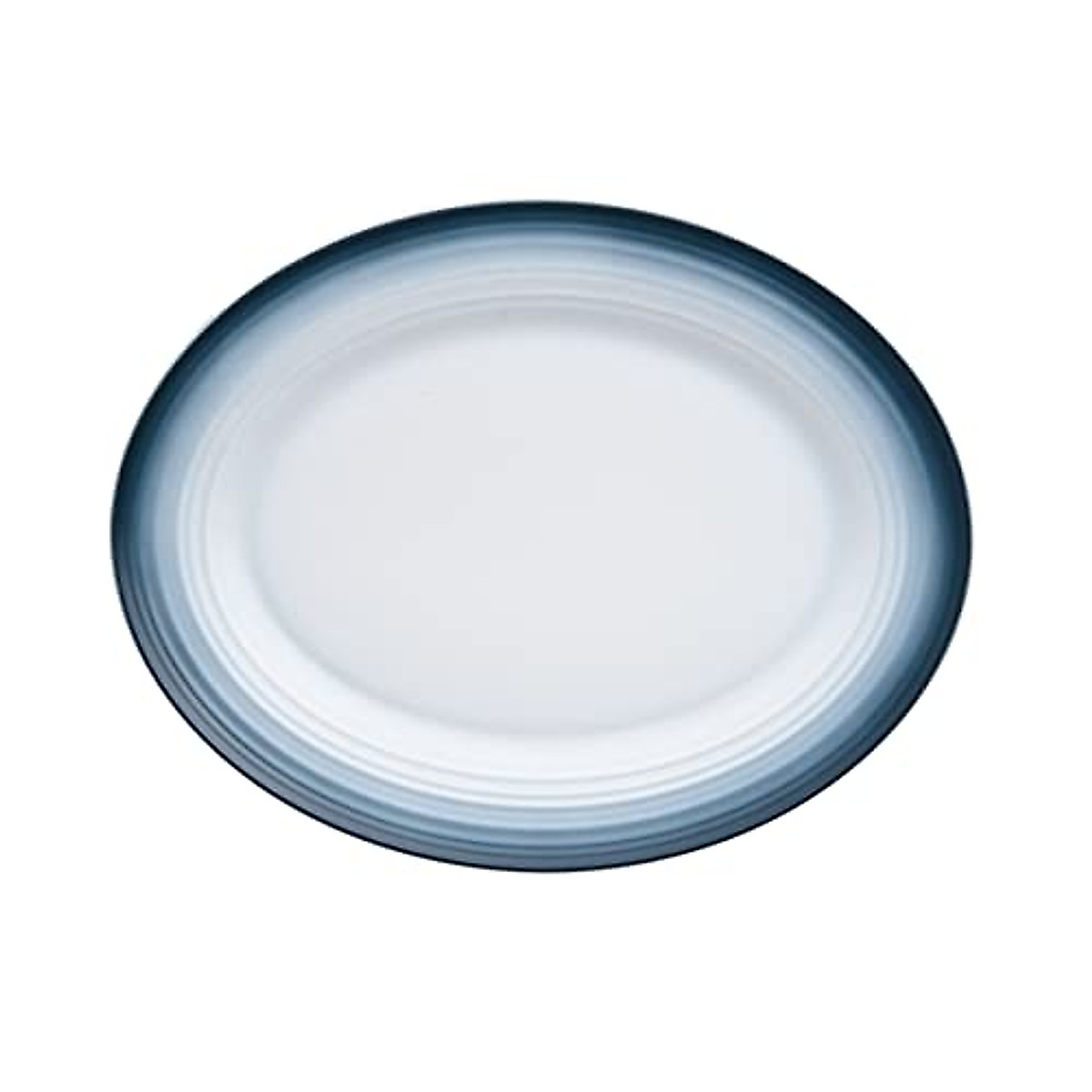 Mikasa Swirl Ombre White Oval Platter, 13.75 Inch, Blue Banded