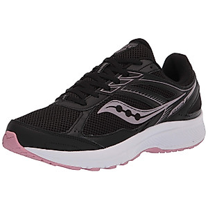 Saucony Women's Cohesion 14 Running Shoe, Black/Pink, 8.5