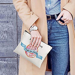 Funny Makeup Cosmetic Bag For Women - Might Be Makeup Might Be Snacks - Cute Multifunction Pouch Travel Bag Cotton Canvas For Girls Friend Mom Sister Teens Birthday Christmas Gifts …