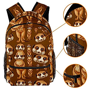 Cute Cartoon Meerkats Backpack for Girls Boys for School Backpacks
