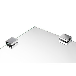 Mount-It! Glass Corner Shelf for Shower&Bathroom, Wall Mounted with Chrome Rail & 8mm Tempered Glass, 9.75 Inch