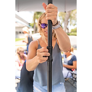 Sport-Brella Umbrella with Holder and Stand That Fits into Trailer Hitch for Tailgates, Grey