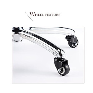 Rolling Salon Stool Swivel Beauty Chair Hairdresser Round Leather Cushion Adjustable Height Chair with Wheels And Gold Stainless Steel Base for Spa Work Office Massage Manicure Tattoo ( Color : Blue )