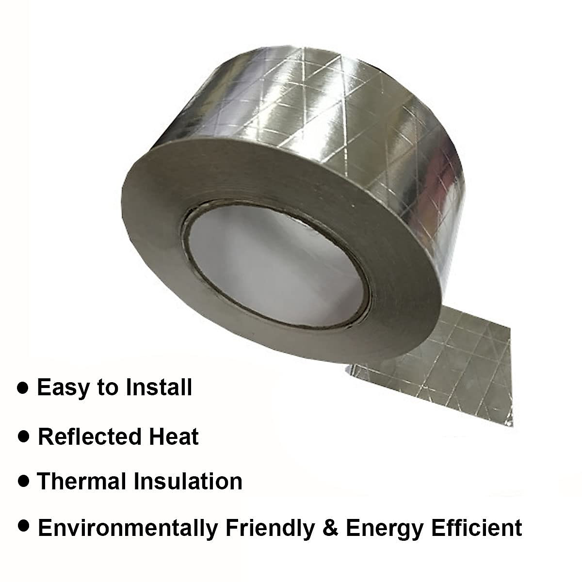 Glass Fiber Cloth Aluminum Tape Silver, Reinforced Self-Adhesive Heat Reflective Tape, Heat Jacketing Insulation Resistant High Temperature HVAC Tape, Metal Repair Duct Tape (3.15inch x 82ft)