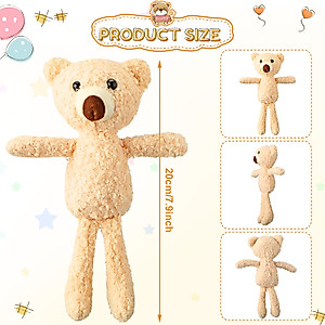 20 Pcs Mini Bear Stuffed Animal 8 Inch Small Stuffed Bear Plush Cute Bear Plush Toys for Birthday Wedding Valentines Day Decorations Craft DIY Accessory Party Favors Supplies (Purple, Beige)