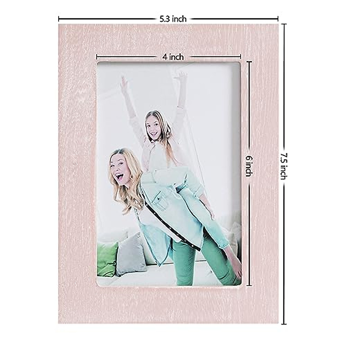 eletecpro 4x6 Picture Frame Set of 4 - Wooden Designs Wall Decor - Table Top & Wall Mount Photo Frame - Vertical & Horizontal - Rustic Home Décor Picture Frames