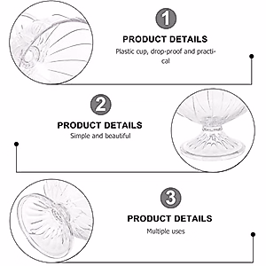 Beavorty 2pcs ice cream cup dessert cup container with lid footed trifle cups yogurt bowl Festival Cocktail Cup glass containers kids glasses Drinking Goblet child porridge cup plastic mini