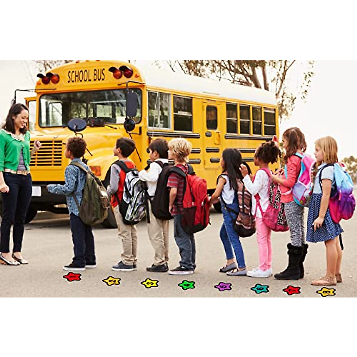 WhatSign 36Pcs Number Spot Markers Stickers 4" Line up Spots for Classroom Floor Number Stickers Classroom Line up Spot Dots Floor Decals for Back to School Kindergarten Preschool Elementary Classroom
