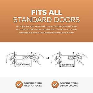 Copper Creek Polished Brass Door Knobs - Round Colonial Knob with Privacy Locking Function for Home Improvement, 1 Pack - Fits All Standard Doors - Locking Door Knob for Bedroom and Bathroom Use