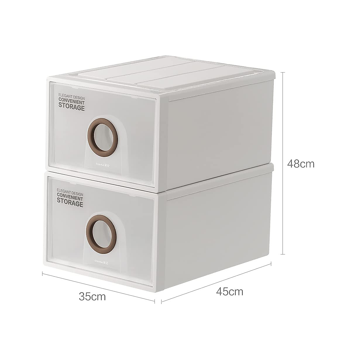 Stackable Storage Drawers, 23.5L, Pack of 2 (Medium)