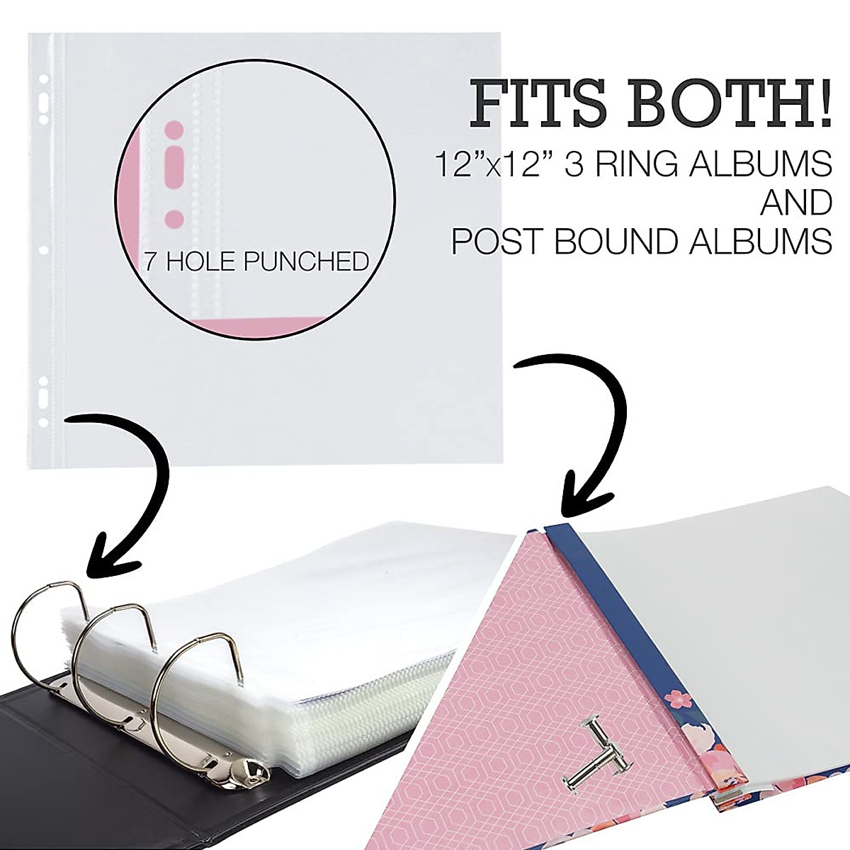 Samsill Scrapbook and Photo Album Expansion Page Refill Protectors 12x12 (40 Pack)