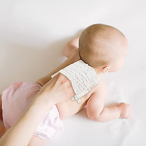 30 Pcs Baby Natural Cotton Burp Cloths Baby Wipes Soft Newborn baby face Towel Absorbent muslin washcloth for Bath Shower, 12 x 12 Inches