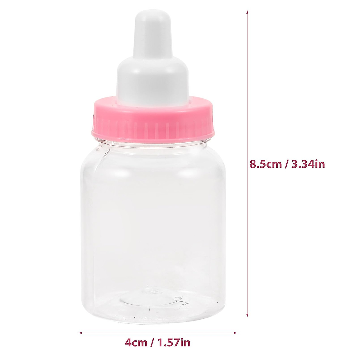 FOMIYES 12pcs Baby Bottles Mini Plastic Milk Bottle Adorable Baby Party Favors for Baby Shower Parties Games Decoration Pink