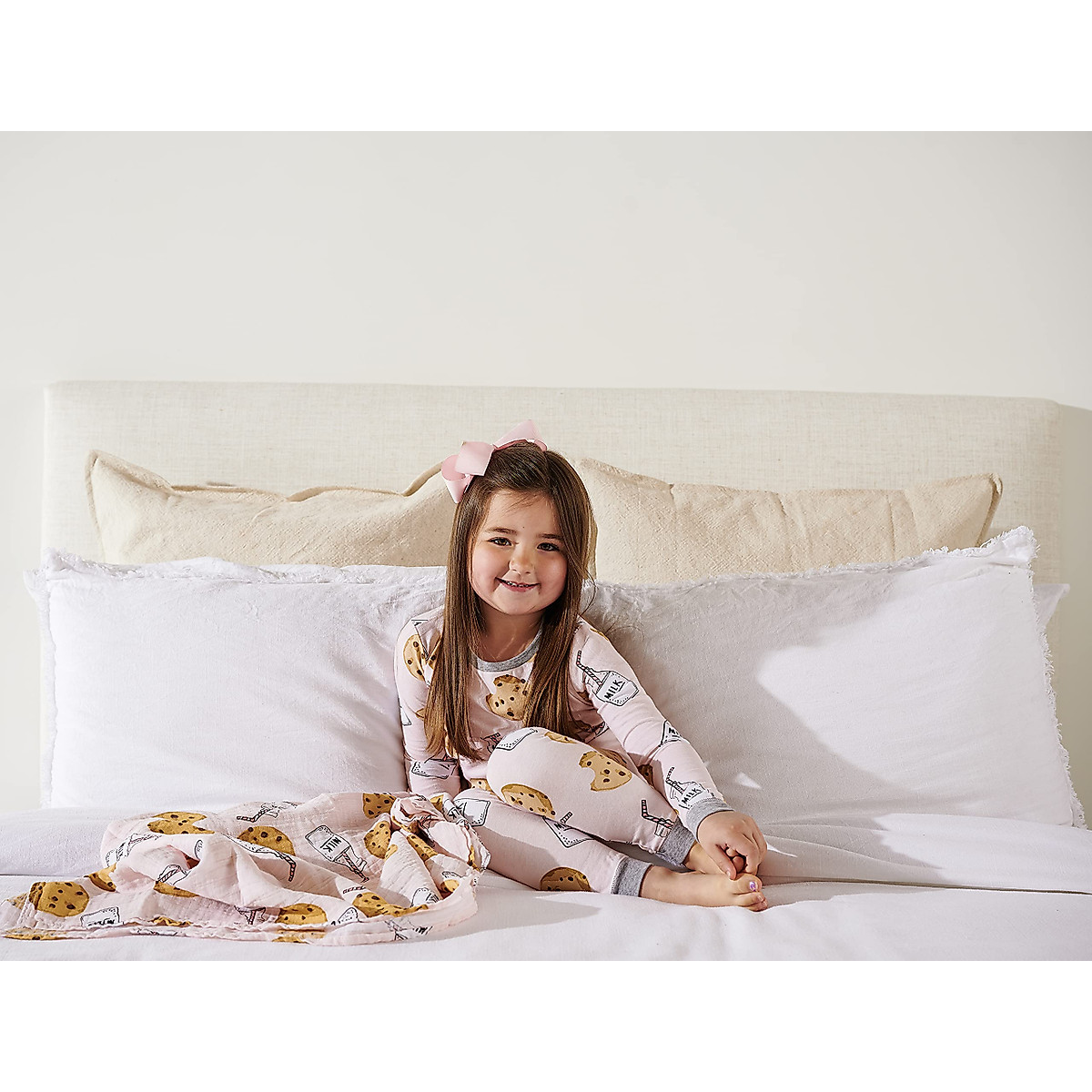 Mud Pie baby girls Girls' Set, Pink, Mud Pie Milk and Cookies Pajama Set Pink 4 Toddler, Pink, 4T US