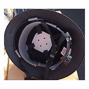 NEW Fiberglass Full Brim Hard Hat Black/Silver with Fas-trac Suspension