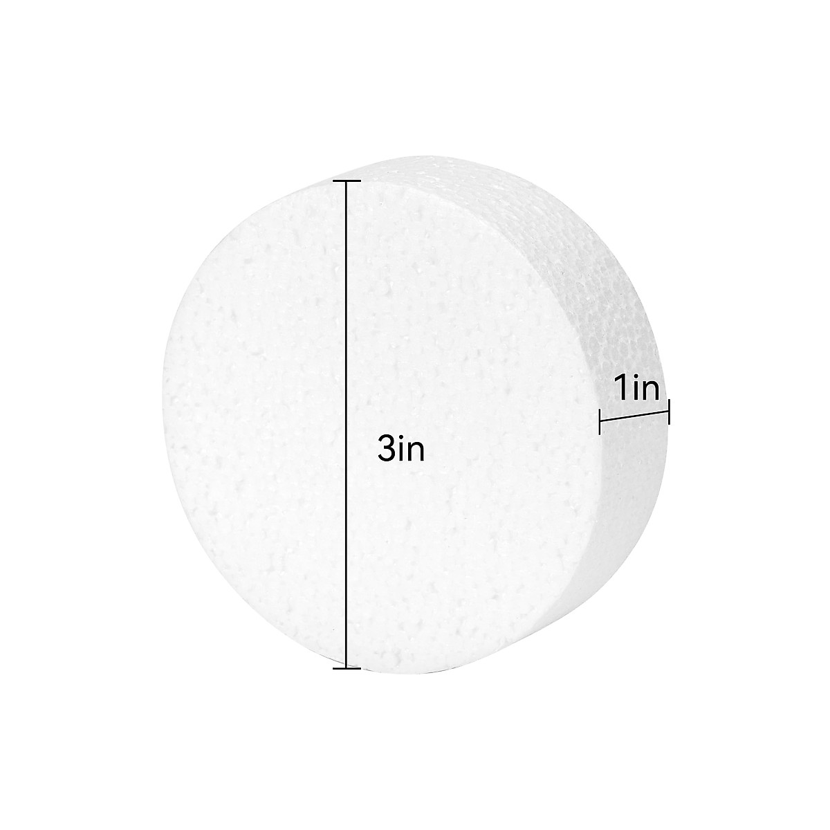 Crafare 3 Inch Foam Circles for Crafts 18 Pack 1 Inch Thick Round Polystyrene Discs for DIY Projects White