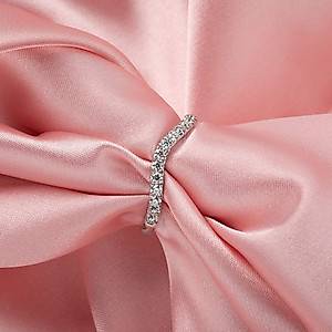 Ladylike Moissanite 3 Stone Rings 1.6ct and Half Eternity Curved Moissanite Wedding Band 0.39ct D Color VVS1 Lab Created Diamond (size 9)