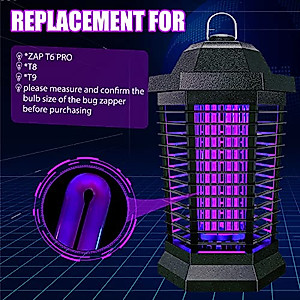 Zapper Light Bug Zapper Replacement Bulbs Insect Attracting Lamp FUL15W BL U Shaped Twin Tube Fluorescent UV Lamp 7.56 x 1.80 x 0.93 inch (Black,4 Pieces)