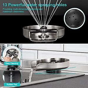 Cup Washer for Sink, Glass Rinser for Kitchen Sink Suitable for Cleaning All Kinds of Cups/Bottles Bottle Washer for All Occasions Silver