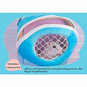 WishLotus Pet Carrier Bag, Portable Outgoing Travel Handbags with Nylon Straps Small Pet Pouchfor Hamster Rat Hedgehog Rabbit (S, Blue)