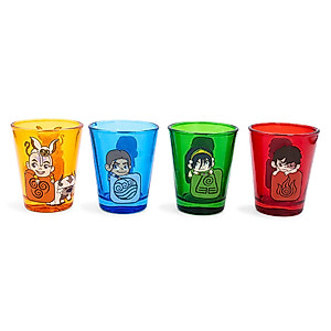 Surreal Entertainment Avatar: The Last Airbender Chibi Characters 2-Ounce Shot Glasses | Set of 4
